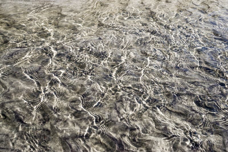 Shallow Water Creek with a Sandy Bottom with Highlights on the Water ...