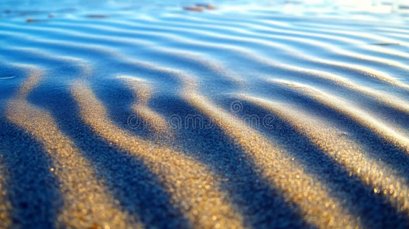 Shallow Water Over Golden Sand Showing Ripples Stock Illustration ...