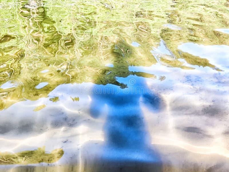 Shallow Water Ripples Over a Sandy Bottom with Sunlight Reflecting Off ...