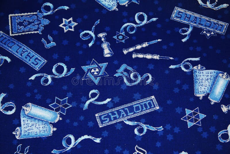 Shalom Cloth Dark Blue Pattern Picture. Image: 16696886