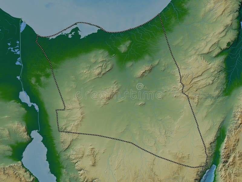 Shamal Sina , Egypt. Physical. No Legend Stock Illustration ...