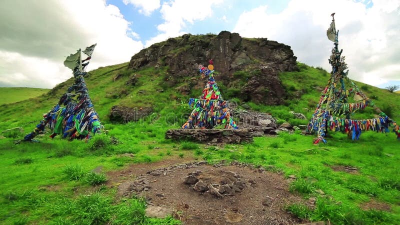 Shaman Adak Tree, Prayer S Flag Stock Video - Video of nature, shaman ...