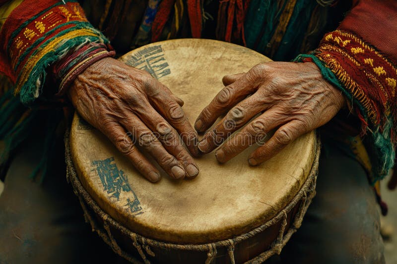A Shaman is Playing a Ritual Drum in the Course of a Traditional ...