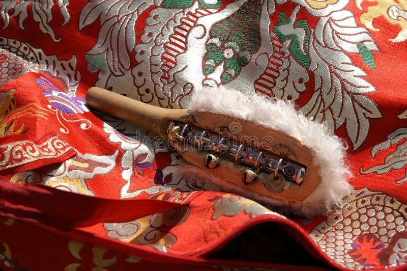 Shaman Traditional Accessory - Wooden Hammer With Small Bells For ...