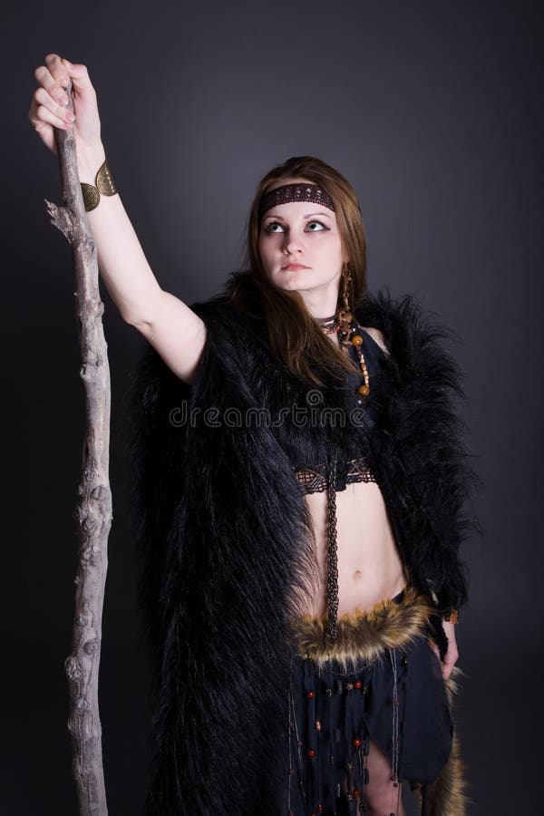 Shaman woman stock image. Image of fashion, dark, barbarian - 27251081