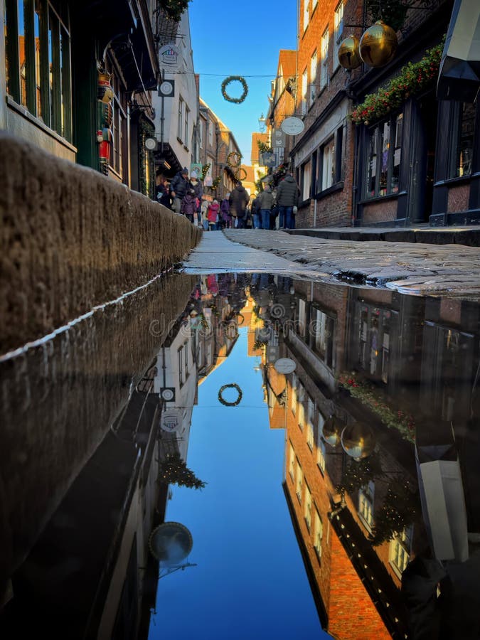 Reflections in the Shambles in York Stock Photo - Image of buildings ...