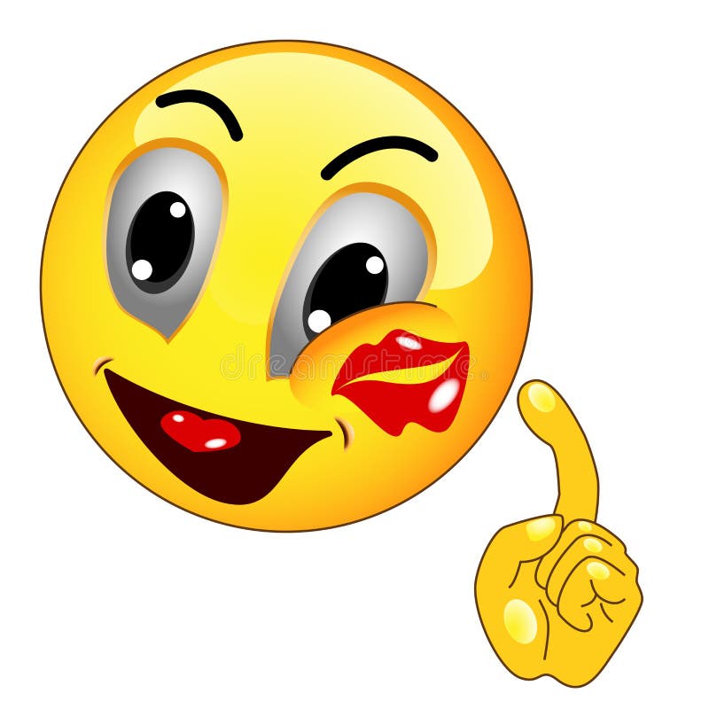 Shame emoticon with kiss stock vector. Illustration of facial - 55397935