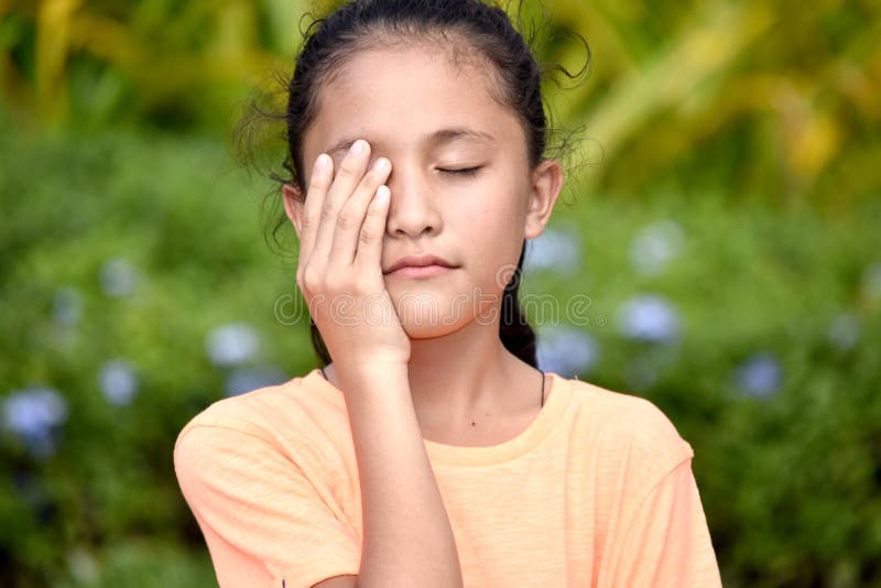 Shameful Cute Teenager Girl Stock Image - Image of shameful, hispanic ...