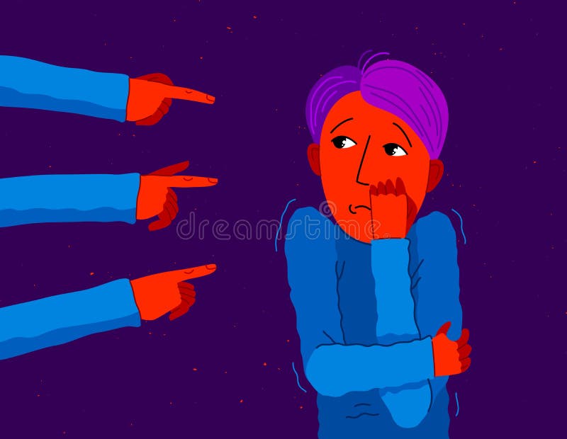 Shaming and Blaming Vector Concept, Hand Pointing Finger on Young Man ...