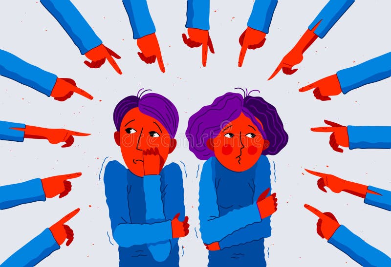 Shaming and Blaming Vector Concept, Hands Pointing Finger on Young ...