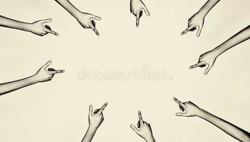 Shaming By Pointing Fingers Stock Illustration - Illustration of place ...