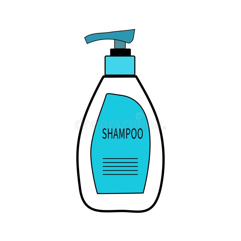 Shampoo Bottle Icon. Blue Container Vector. Pump Dispenser Top. Shampoo ...