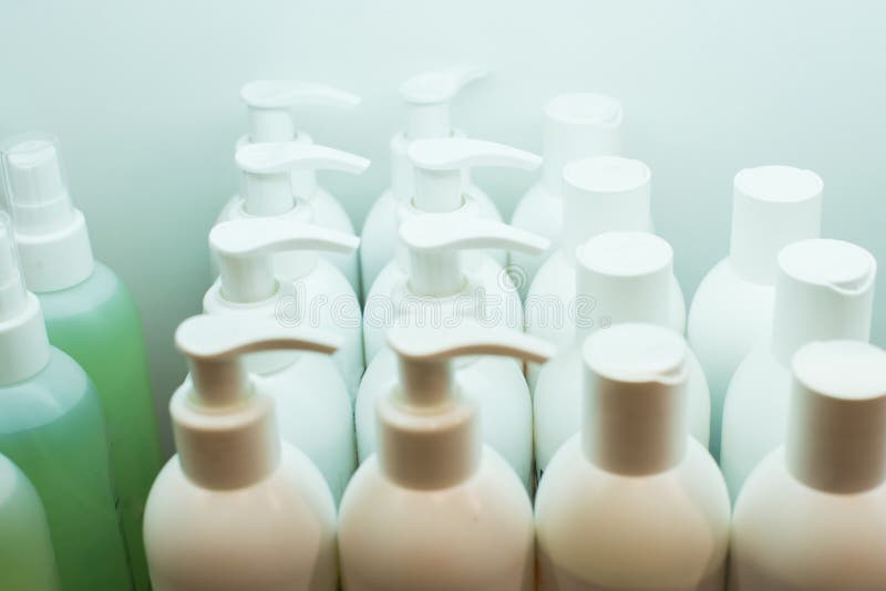 Shampoo bottles on white stock image. Image of blank - 83219355