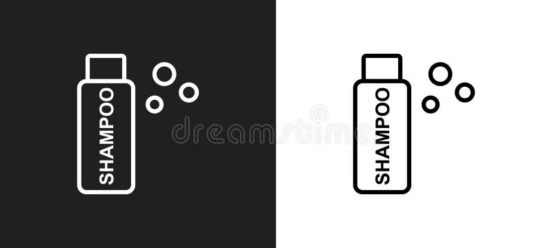 Shampoo Outline Icon in White and Black Colors. Shampoo Flat Vector ...