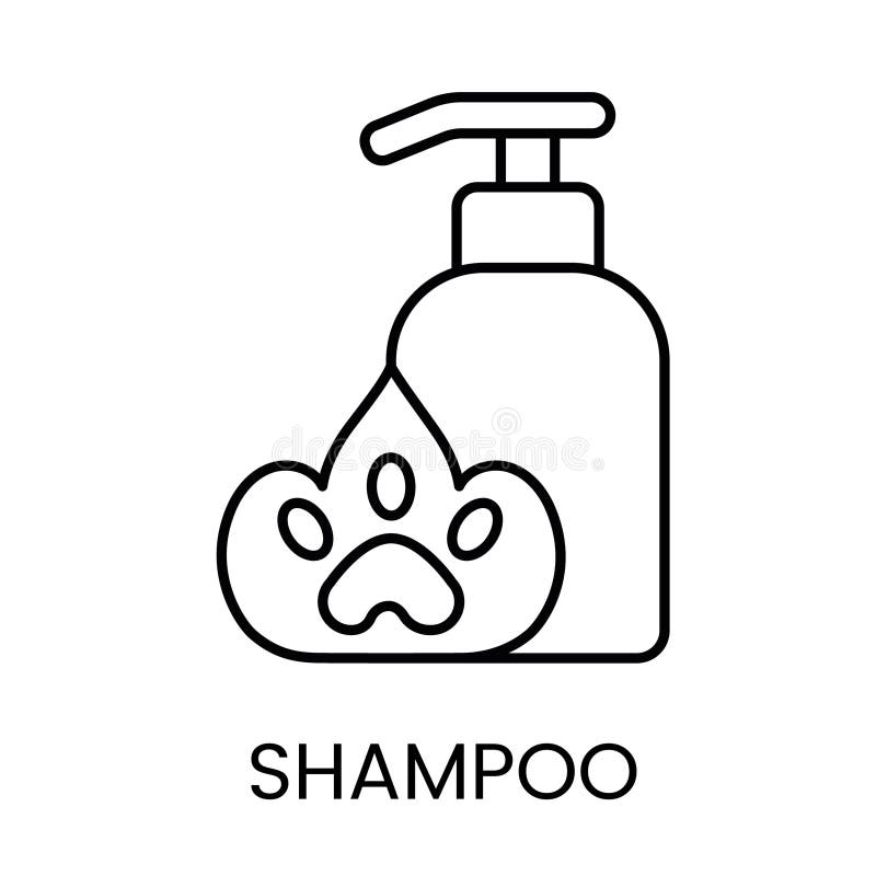 A Shampoo Pump Bottle with a Paw Icon in Vector, Symbolizing Pet Care ...