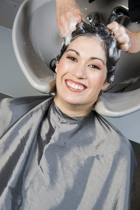 Salon Shampoo for Woman with Great Smile Stock Photo - Image of smile ...