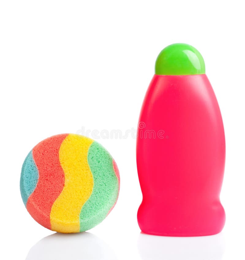Shampoo and sponge stock image. Image of closeup, bottle - 22957809