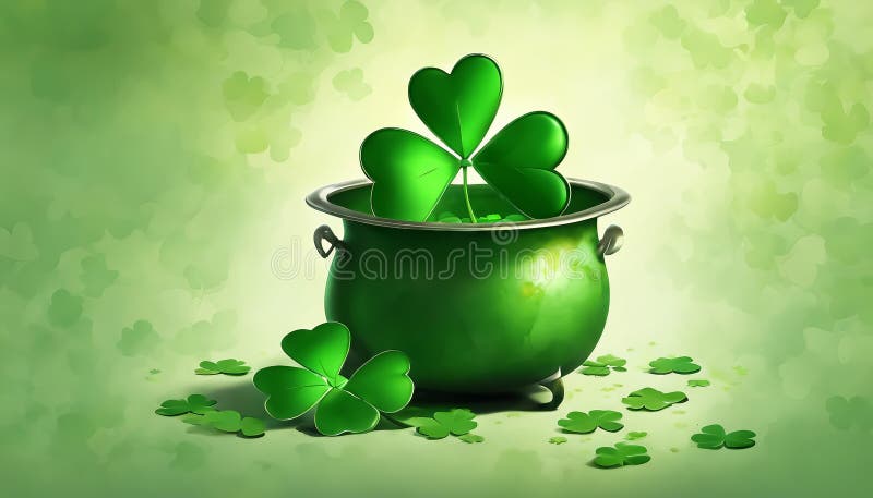 Shamrock Background. Irish Three-leaf Clover. St. Patrick S Day. AI ...