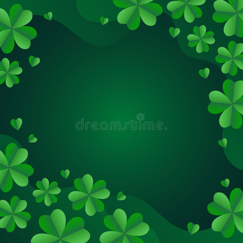 Shamrock Clover Gradient Green Background Stock Vector - Illustration ...