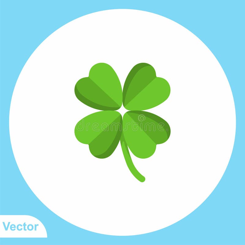 Shamrock Flat Vector Icon Sign Symbol Stock Illustration - Illustration ...