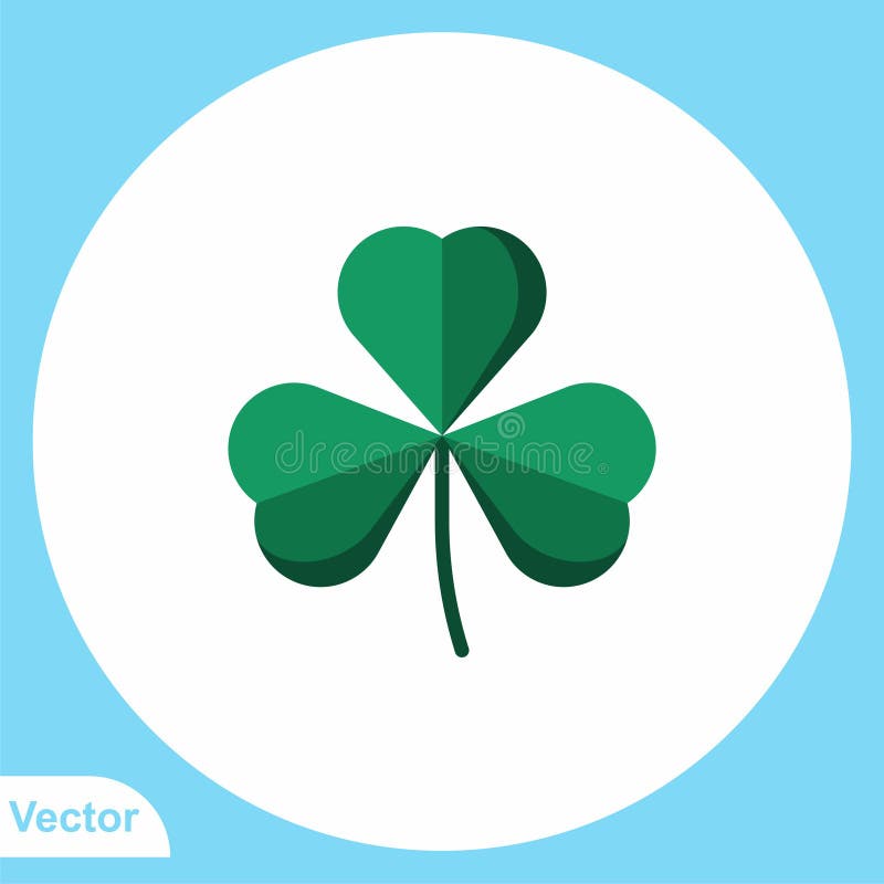 Shamrock Flat Vector Icon Sign Symbol Stock Vector - Illustration of ...
