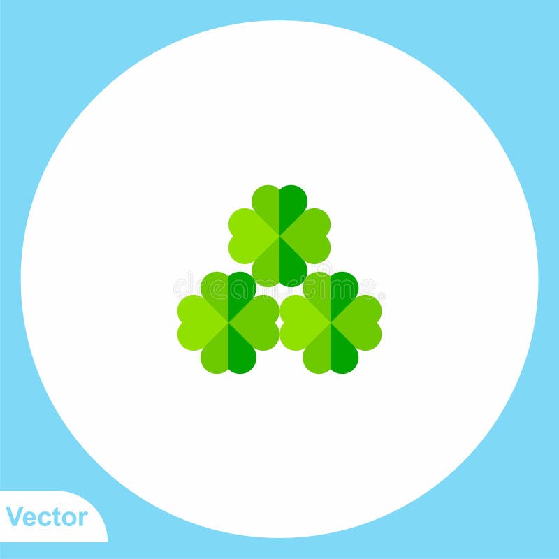 Shamrock Flat Vector Icon Sign Symbol Stock Illustration - Illustration ...