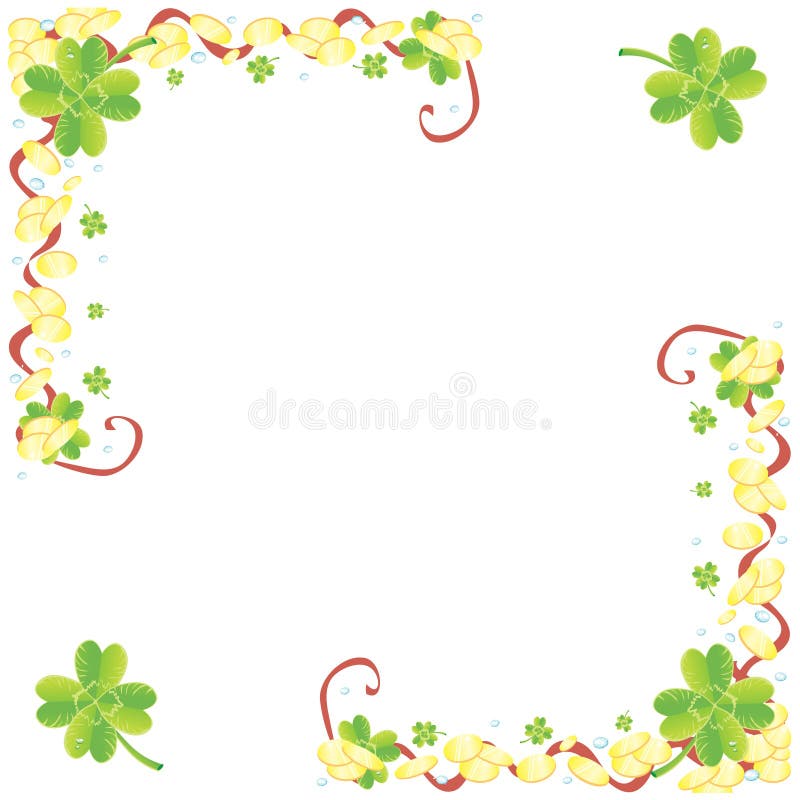Shamrock frame stock vector. Illustration of gold, curve - 7570088