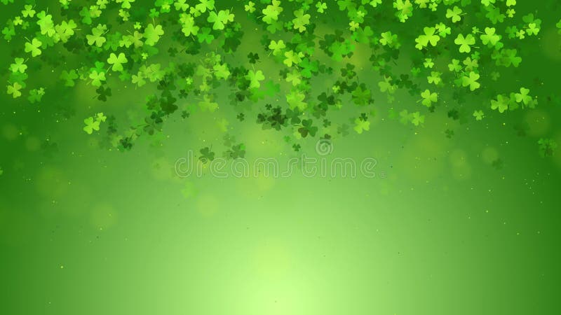 Shamrock Green Clover Leaves Pattern Loop Background. St Patricks Day ...
