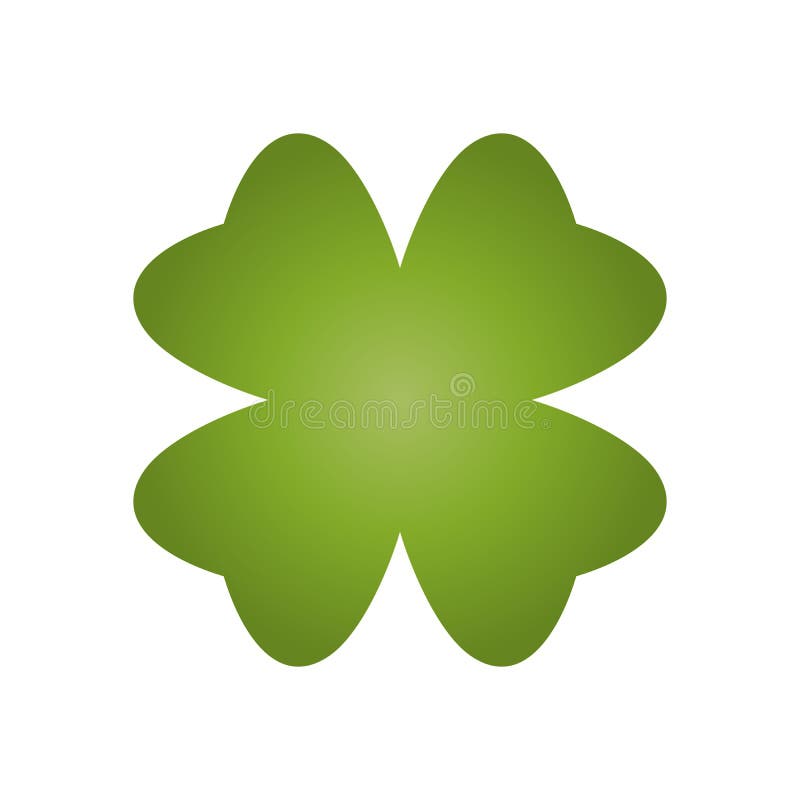 Shamrock Green Gradient Four Leaf Clover Icon Good Luck Theme Design