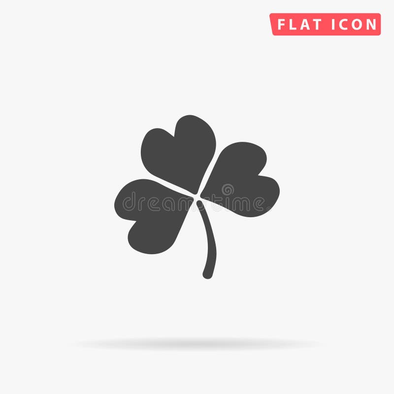 Shamrock Leaf Flat Vector Icon. Hand Drawn Style Design Illustrations ...