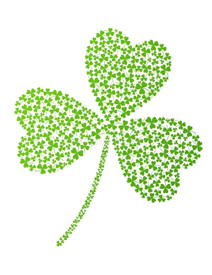 Shamrock Made of Small Shamrocks Stock Vector - Illustration of garnet ...