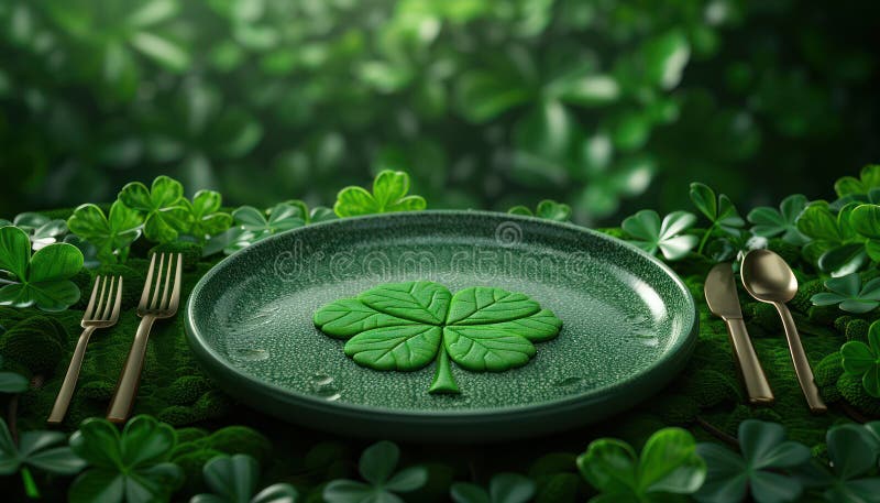 Shamrock-Patterned Tablecloth and Dinnerware for a Festive St Patricks ...