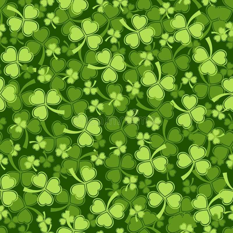 Shamrock Vector Seamless Pattern Stock Vector Illustration Of Flowers