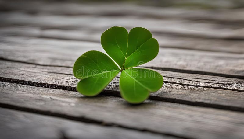 Shamrock on Wooden Surface stock illustration. Illustration of fresh ...