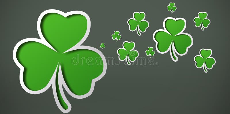 Shamrocks on Grey Backround Design Stock Illustration - Illustration of ...