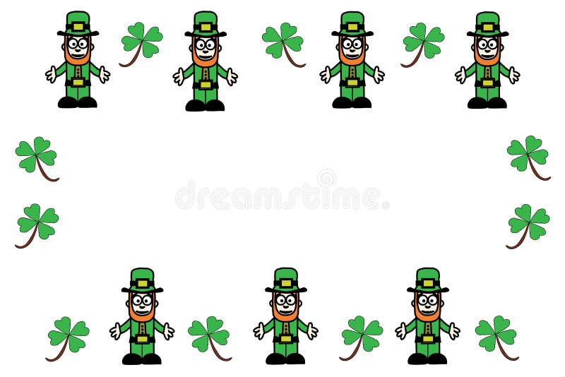 Shamrocks and Leprechauns Border Stock Vector - Illustration of cartoon, holiday: 66485980