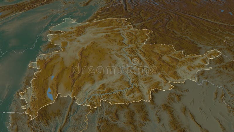 Shan, Myanmar - Outlined. Relief Stock Illustration - Illustration of ...