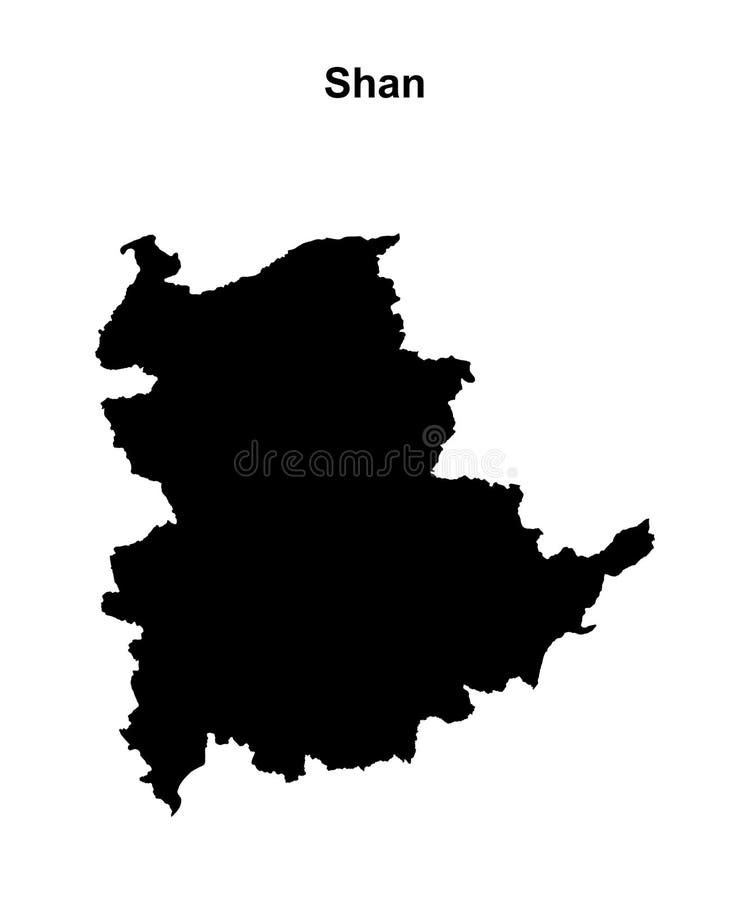 Shan outline map stock vector. Illustration of detailed - 360612601