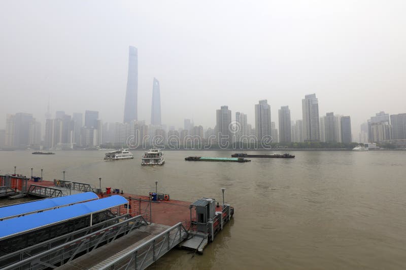 Shanghai Bund in Haze, Shanghai City, China Editorial Stock Image ...