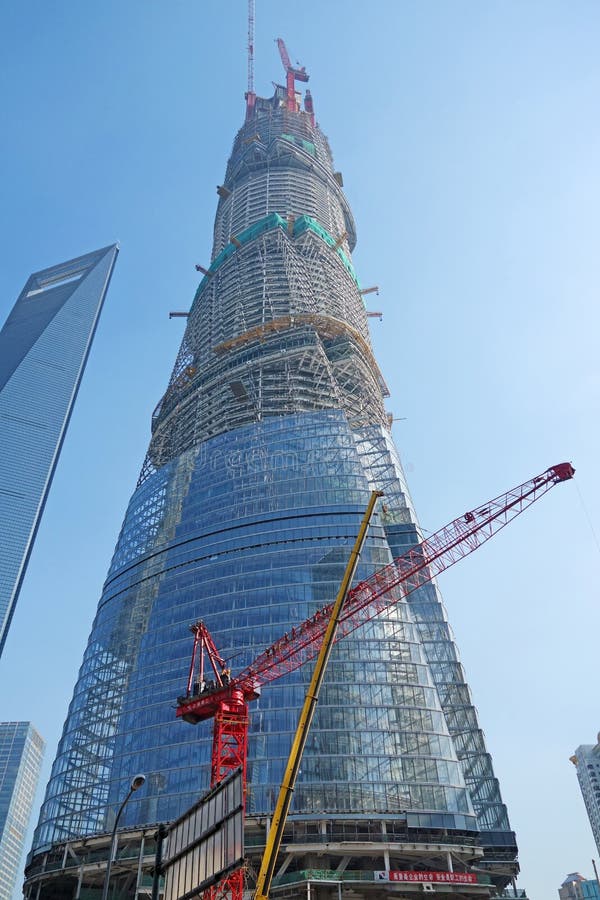 Shanghai center tower stock photo. Image of place, glass - 36343376