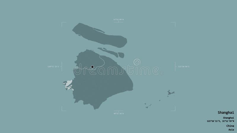Shanghai - China. Bounding Box. Administrative Stock Illustration ...
