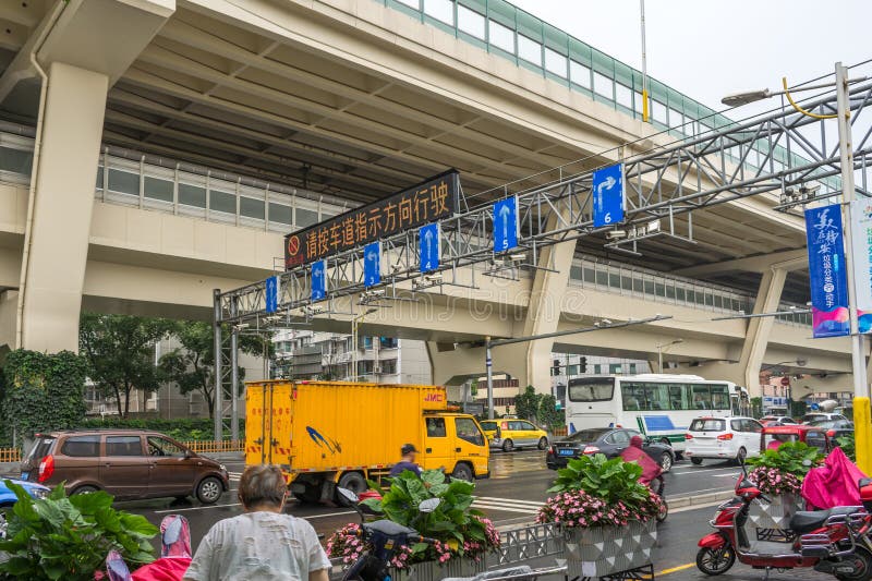 Shanghai, China - July 12, 2019: Cloudy Day in the Beautiful Streets of ...
