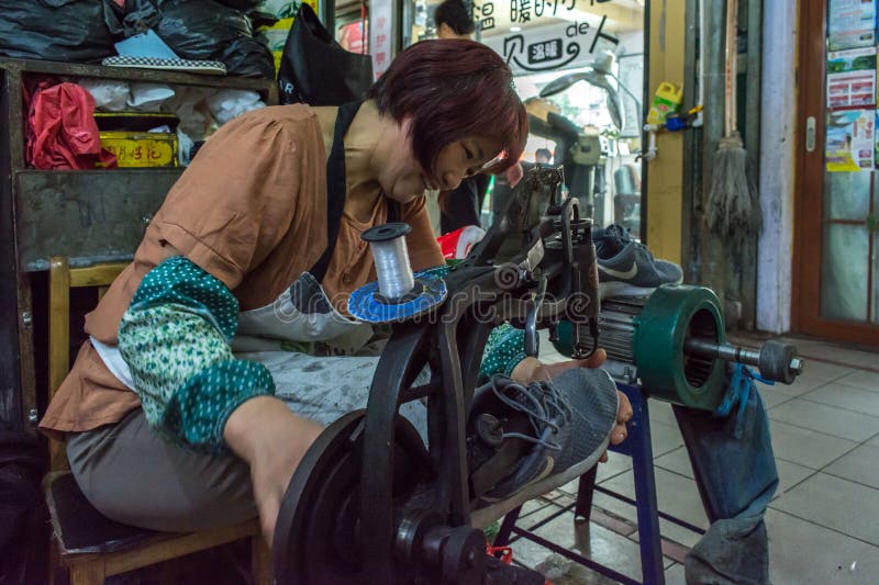 Shanghai, China - July 11, 2019: Inside a Local Tailor Store Editorial ...