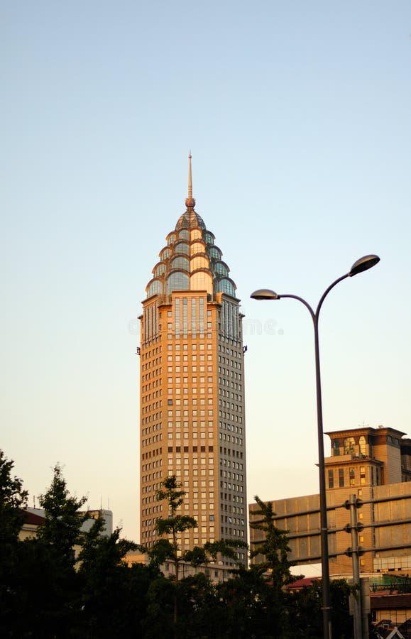 Shanghai China Modern Building Stock Image - Image of modern, sunset ...