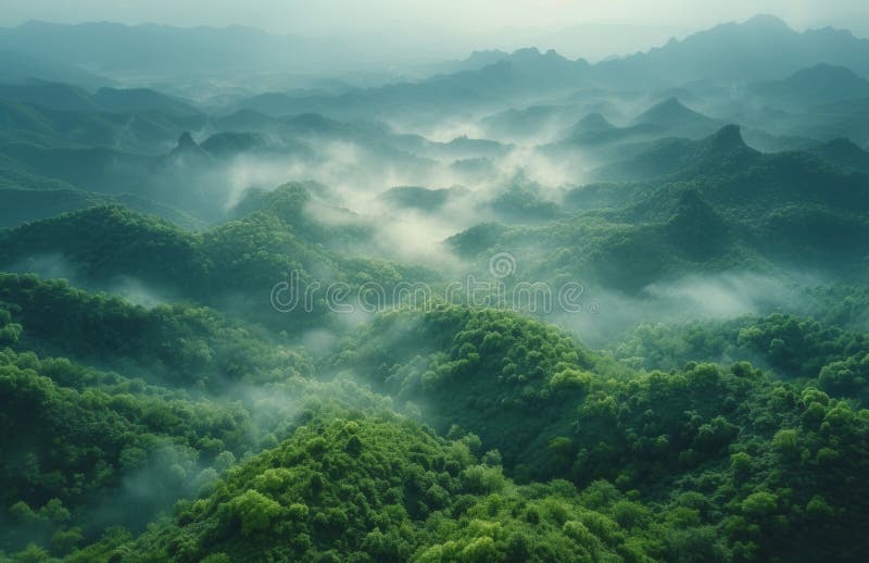 Shanghai, China View Over the Mountains in Sunshine Stock Image - Image ...