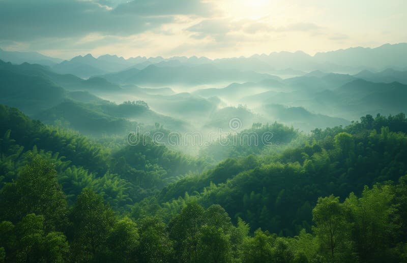 Shanghai, China View Over the Mountains in Sunshine Stock Image - Image ...