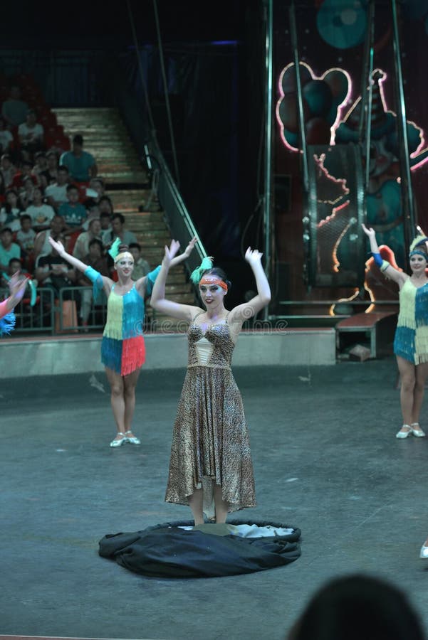 Circus Magic Trick Performance. Funny Entertainment. Street Performance ...