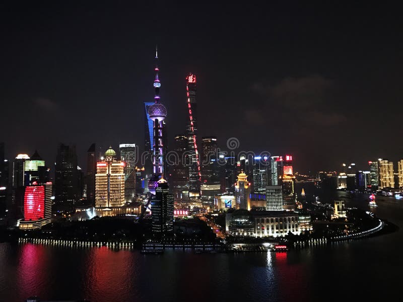 Shanghai City Lights stock photo. Image of shanghai, night - 94823984