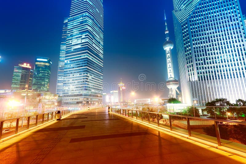 Shanghai City night scene stock photo. Image of dark - 27113508