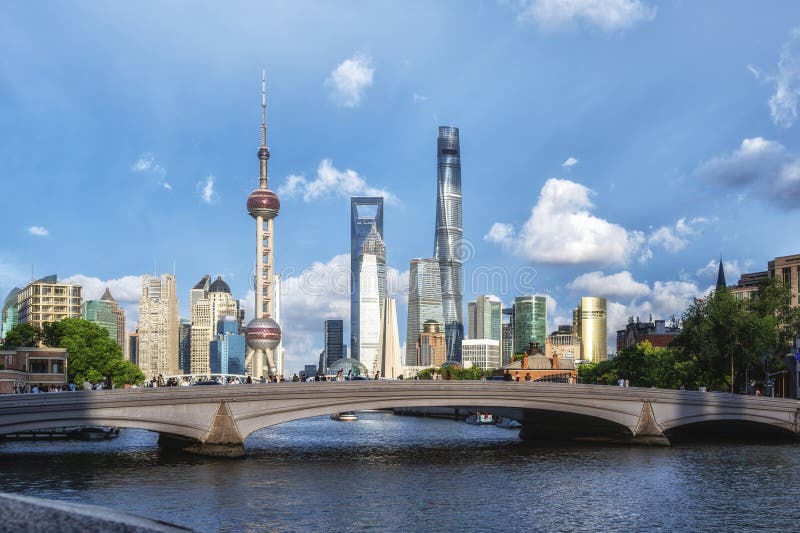 Shanghai City Skyline Architecture View in the Morning Editorial ...